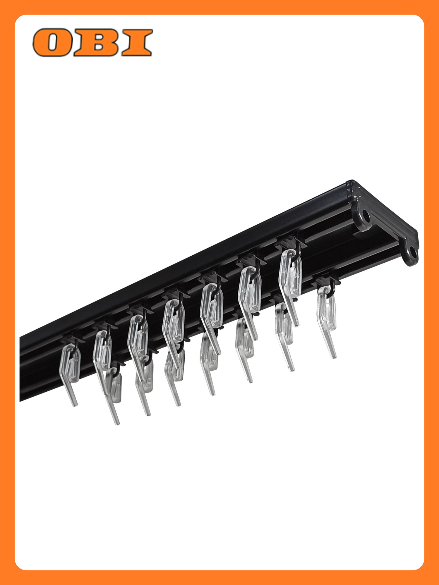 Карниз Эскар Katal 7, двухрядный, алюминий, черный, матовый, 300 см