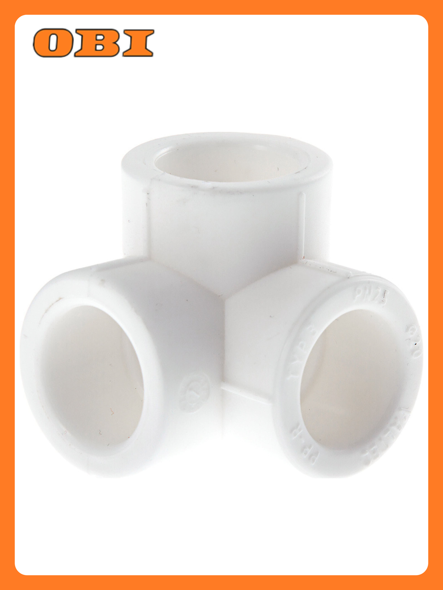 Тройник VALTEC, полипропиленовый, двухплоскостной, 20мм, белый