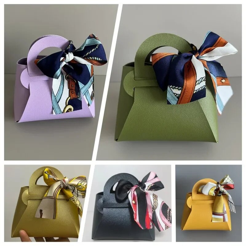 Подарочные мешочки из искусственной кожи, 14x15см, Mix 5 colors-2