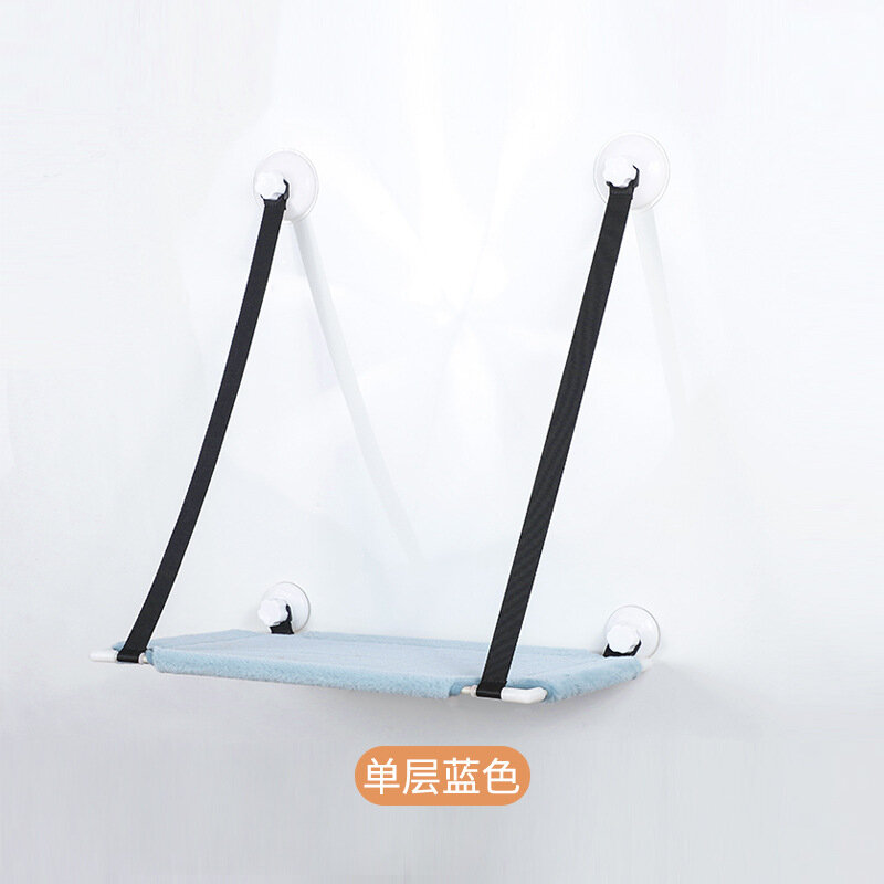 Осенне-зимняя висячая кошачья лестница с одноразрядной полкой, крепление на стену, синий цвет, стильная и