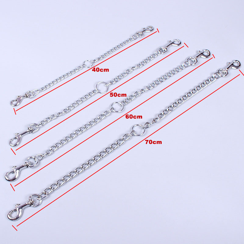 Белый хромированный алюминиевый ошейник для собак, длина 50 см, толщина 3 мм, подходит для собак средних размеров,
