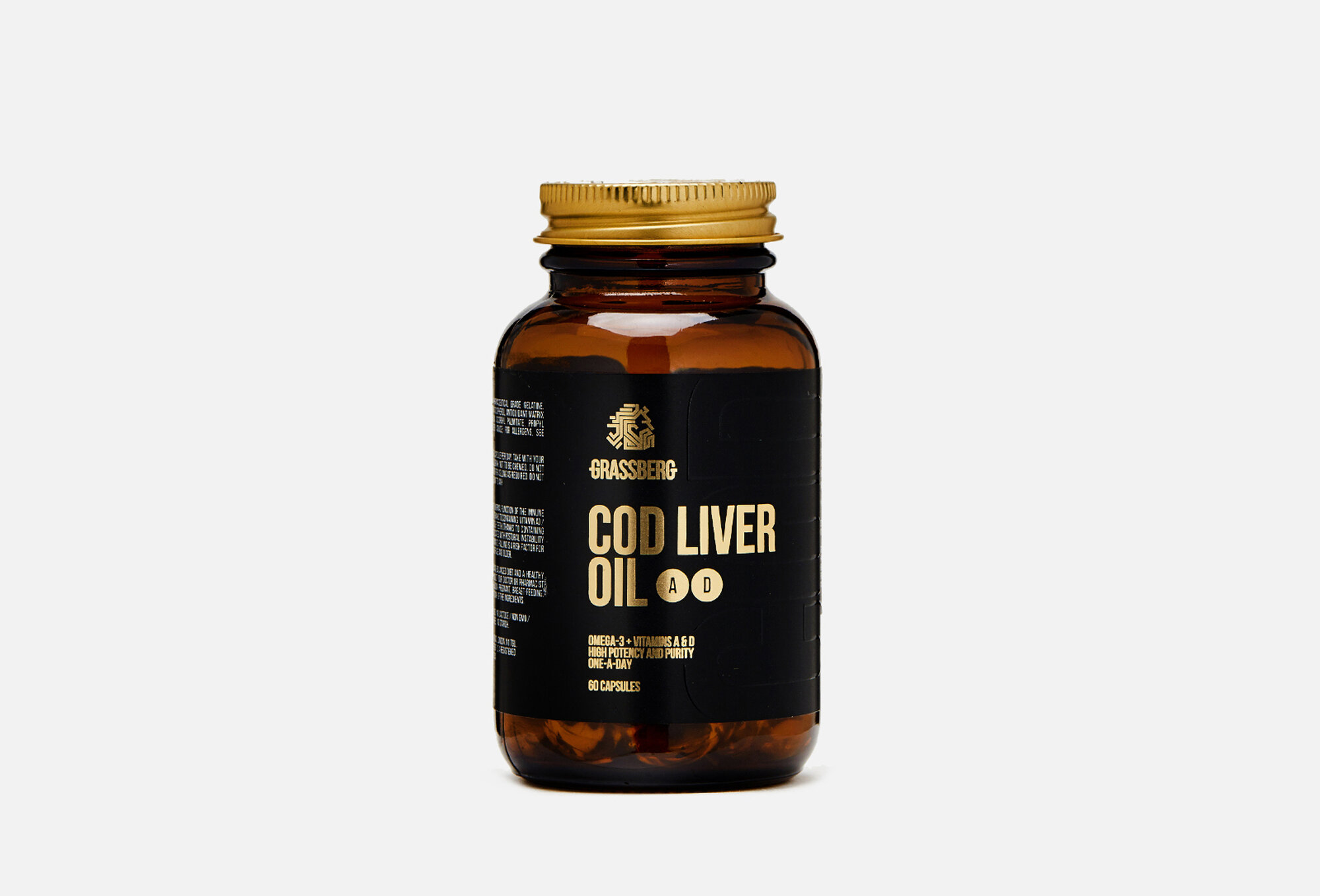 Омега 3 с витаминами А, D3 GRASSBERG cod liver oil в капсулах