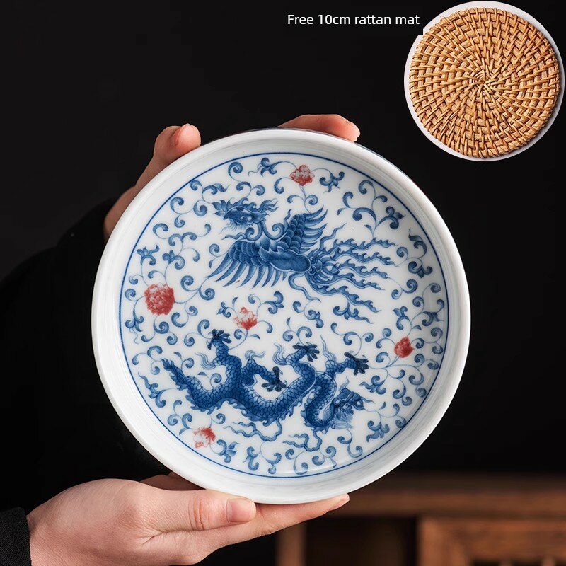 Подставка для чайника из сине-белого фарфора, керамическая подставка для чайника, подставка для чайной чашки с