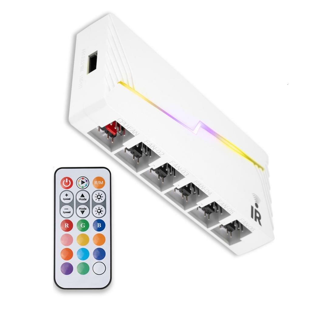 Контроллер вентиляторов с ARGB и PWM, Белый