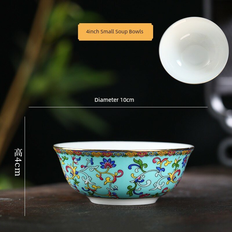 Набор посуды, керамическая миска для дома, фарфоровая посуда из Цзиндэчжэня, китайская эмалированная миска в стиле
