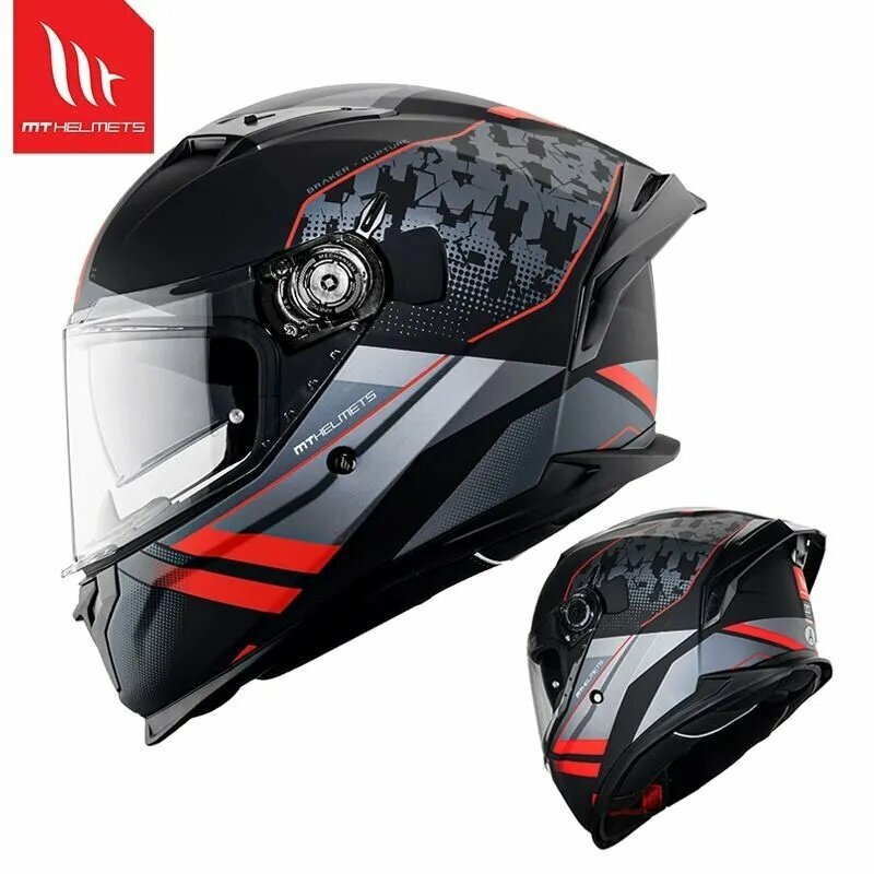 MT HELMETS Мотошлем, цвет: черный, красный, размер: L
