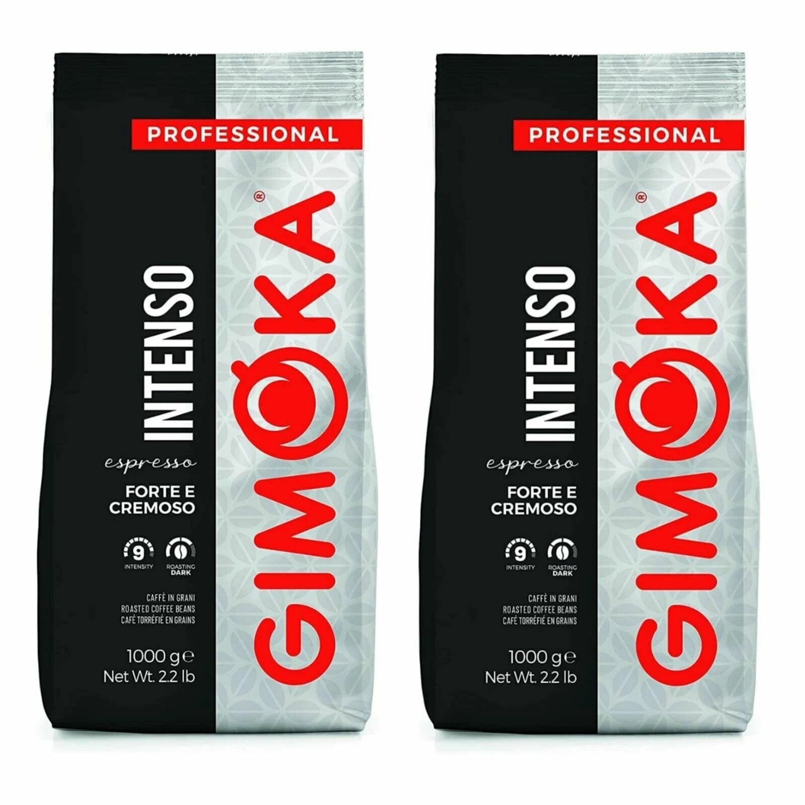 Кофе в зернах GIMOKA Professional Intenso (Италия) 1000 гр. х 2 шт.