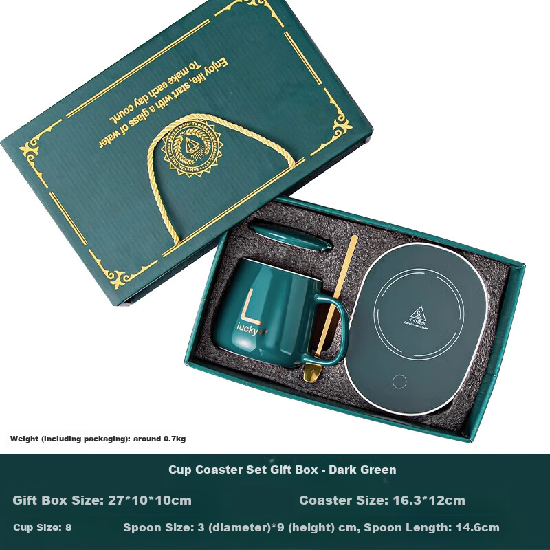 ZARVYRELAXED Premium Gift Box Ceramic Warming Cup Constant Temperature Cup Smart Heating Insulated Coffee Cup Business Office Gift Water Cup