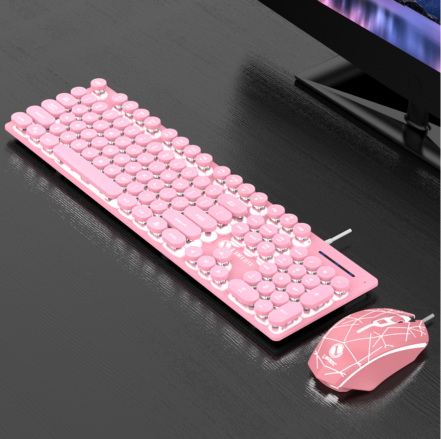 Комплект проводной клавиатуры и мыши, механический стиль, для киберспорта, офиса, ноутбука, настольного компьютера, в
