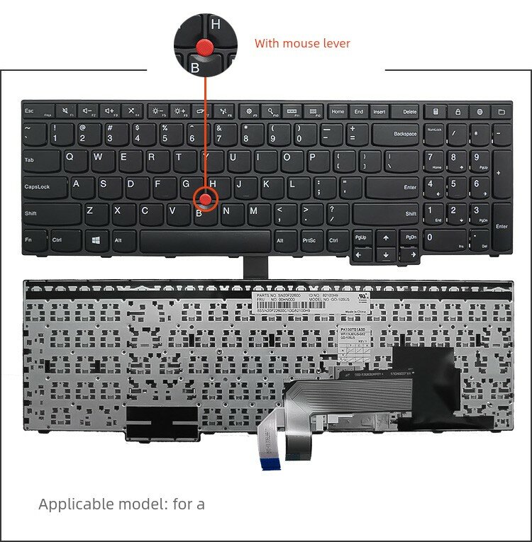 Подходит для Thinkpad Lenovo E550 E555 E550C E560 E565 клавиатура E570 E575 E570C E560 E565 оригинал (с тестом на мышь)