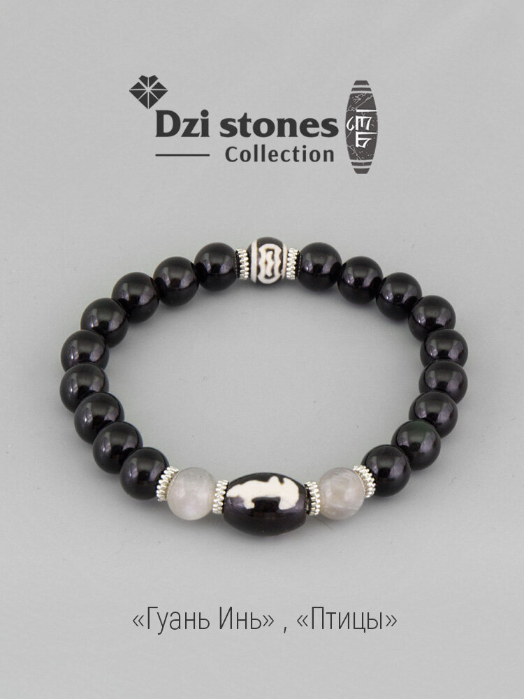 Браслет Minera, лунный камень, обсидиан, агат