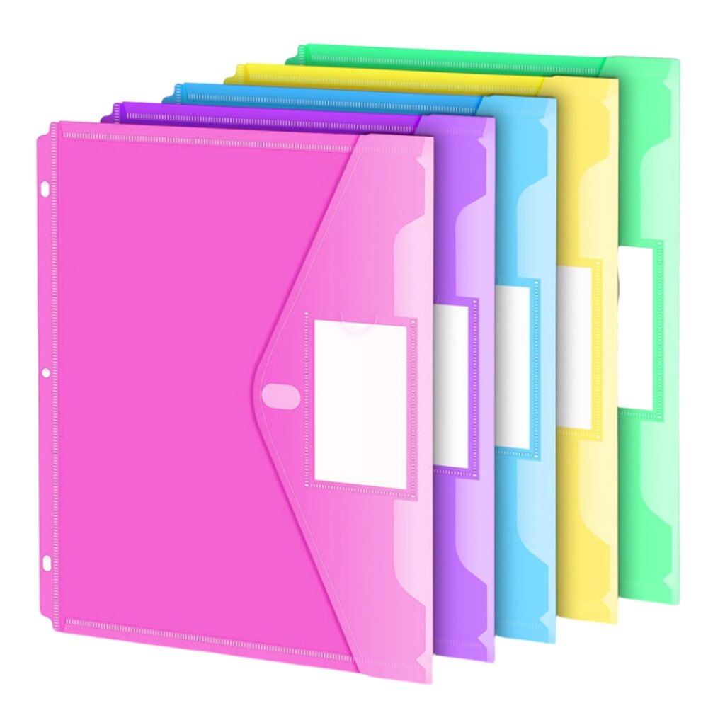 5 / 10шт карманов с перфорацией, прозрачная пластиковая сумка для файлов, водонепроницаемый футляр для файлов, органайзер для документов с 3 отверстиями для офиса и школы