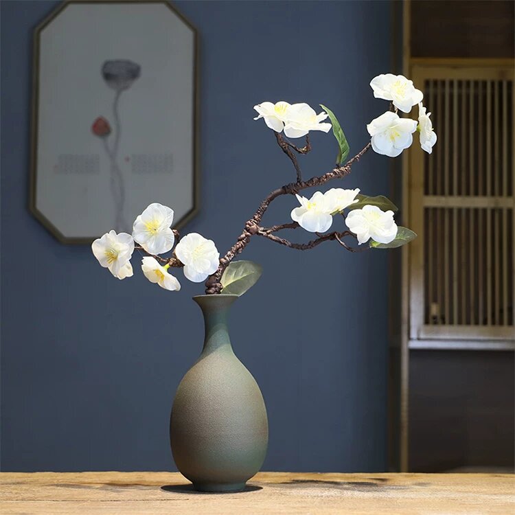 Повседневная современная керамическая ваза, дзен-украшения, цветочная композиция для гостиной в японском стиле,