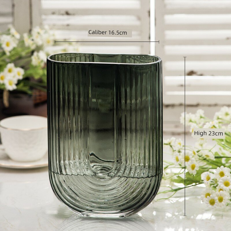Французская креативная стеклянная ваза ручной работы, простая ваза для дома, гостиной, украшение стола, водопоглощенная