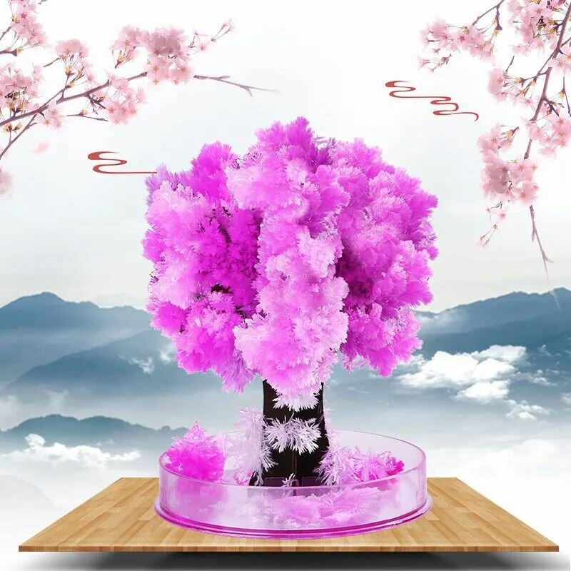 Волшебная сакура растущая из кристаллов