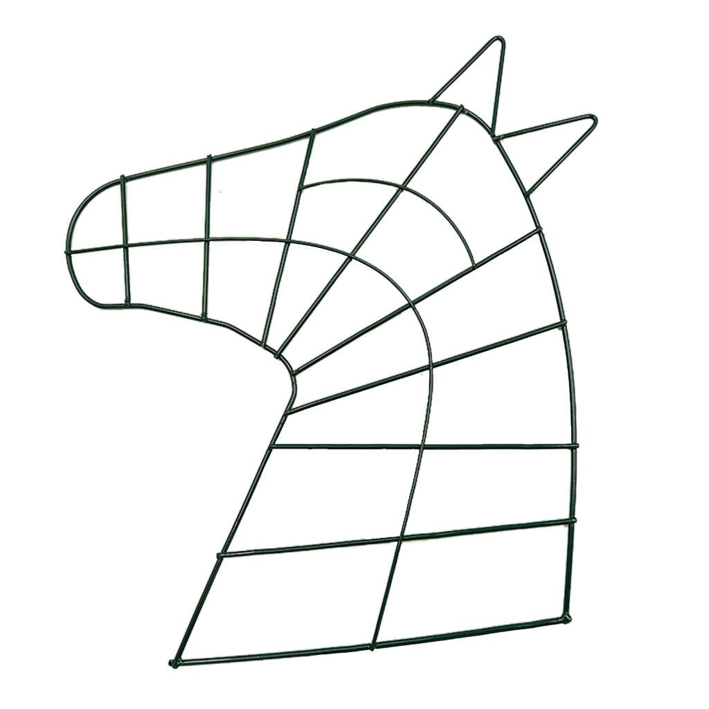Металлическая основа для венка в форме головы лошади, Зеленый