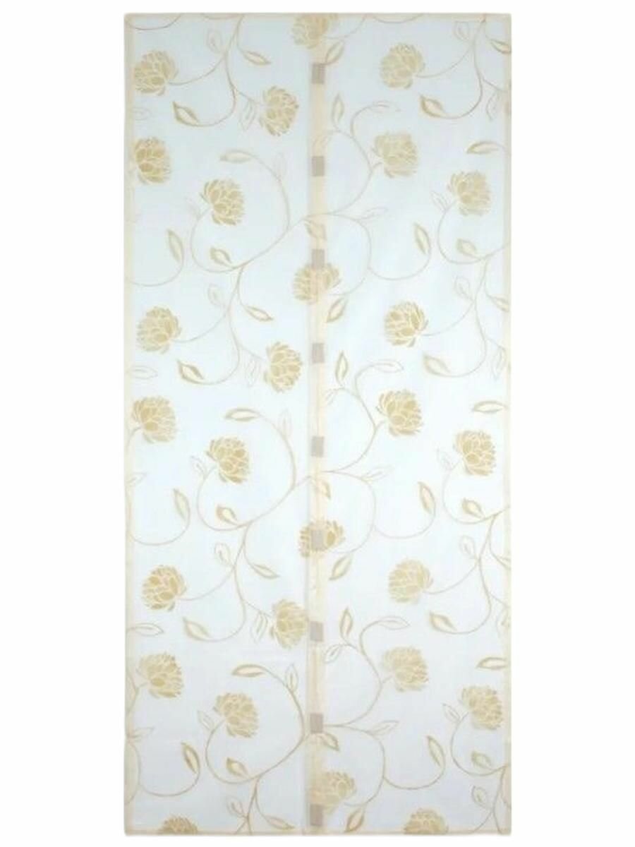 Сетка антимоскитная на магнитах/ Защитная магнитная штора на дверь от комаров, мух, мошки 100х210 см. Цветы