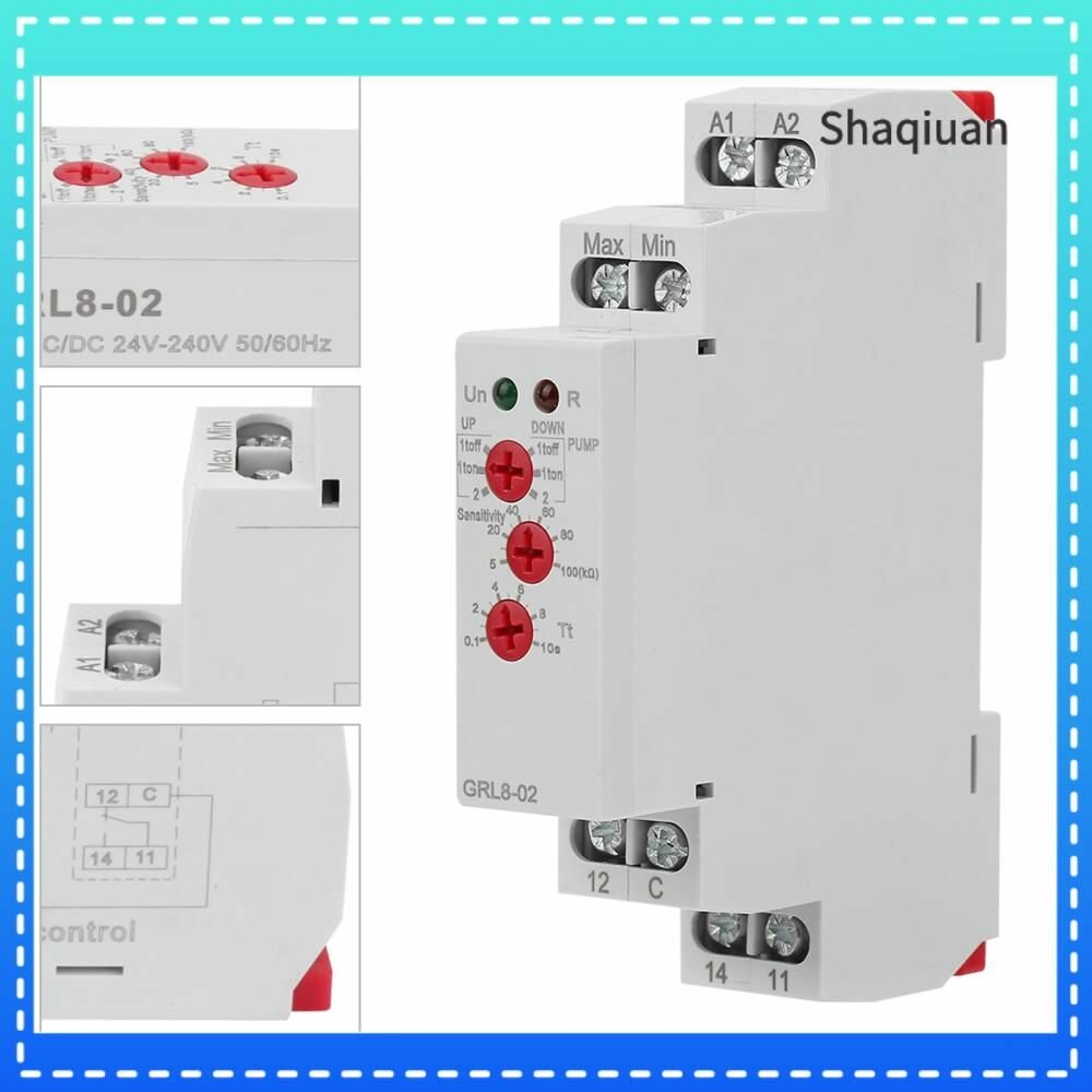 GRL8-02, реле контроля уровня жидкости с LED-индикатором, для резервуаров и водонапорных башен
