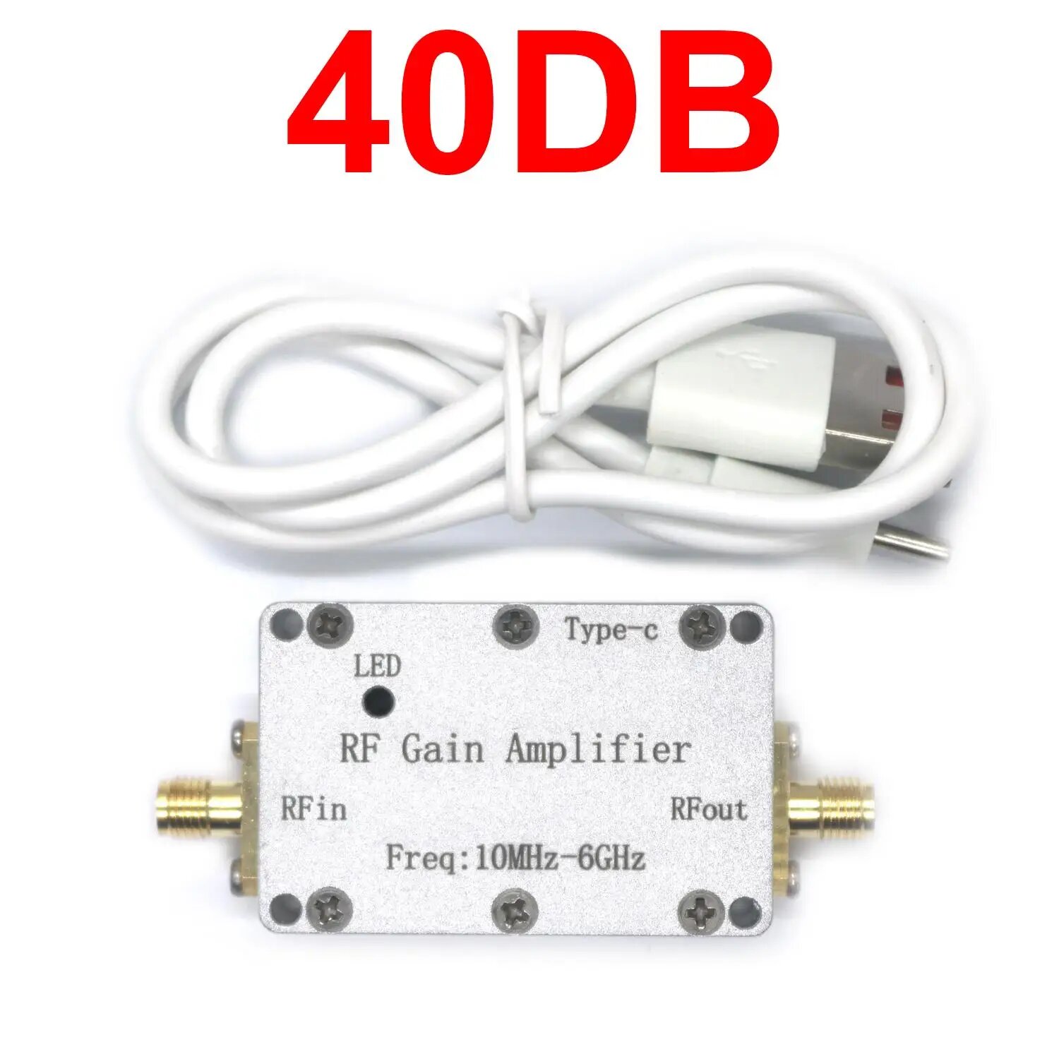 Усилитель RF Gain 40DB, 10MHz-6GHz, Type-C USB