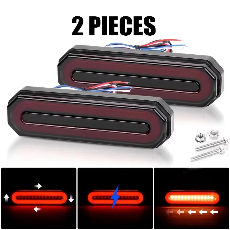 2шт LED стоп-сигнал поворотник 125мм, 45 LED, красный