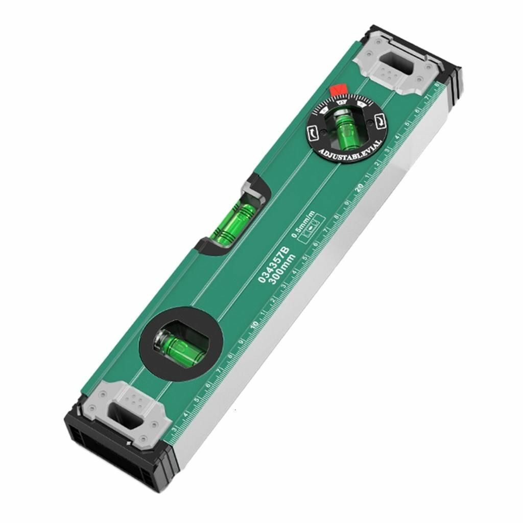 Магнитная линейка с метрической шкалой и уровнем, 300mm