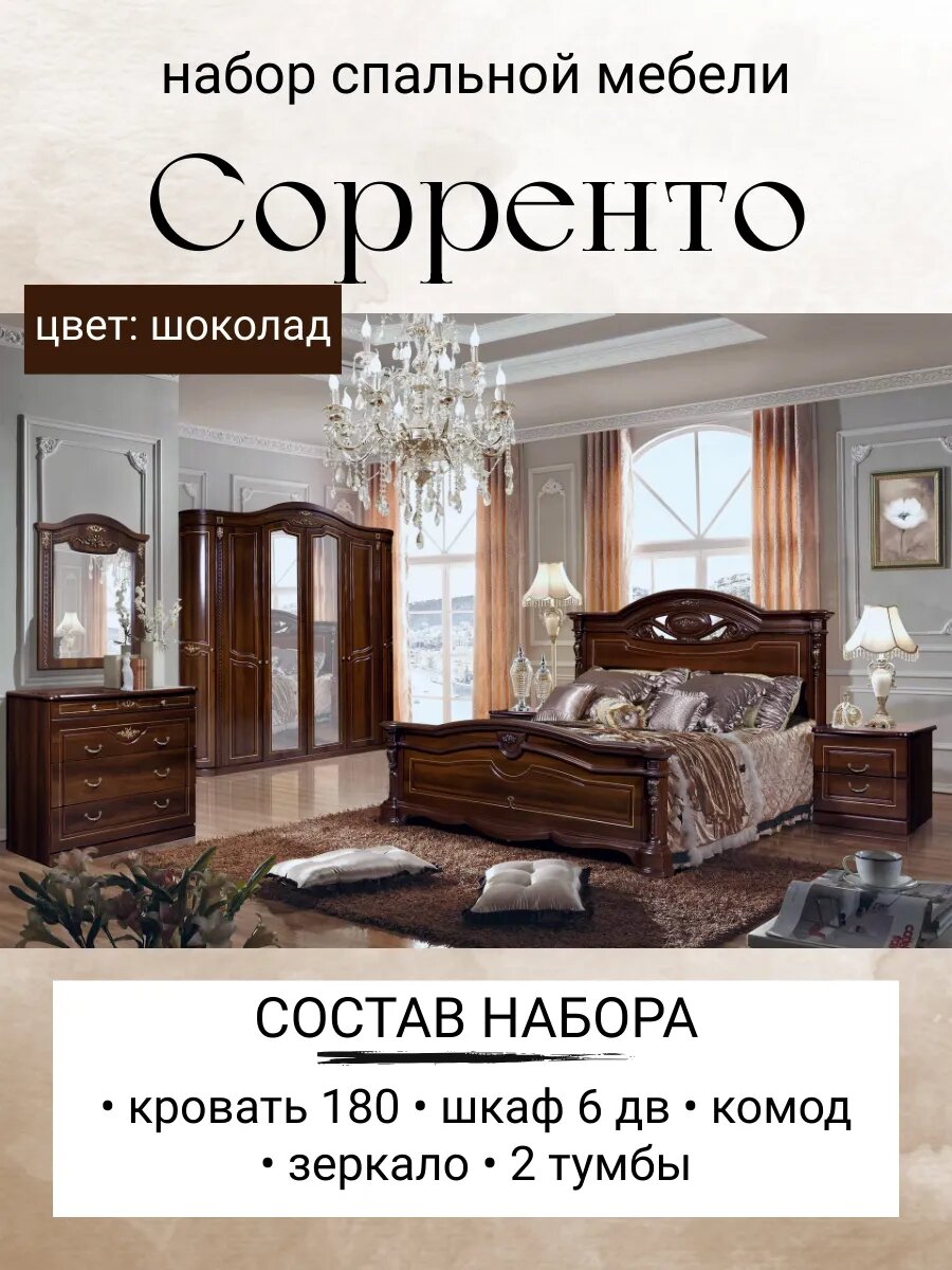 Спальный гарнитур Сорренто 6 "шоко"