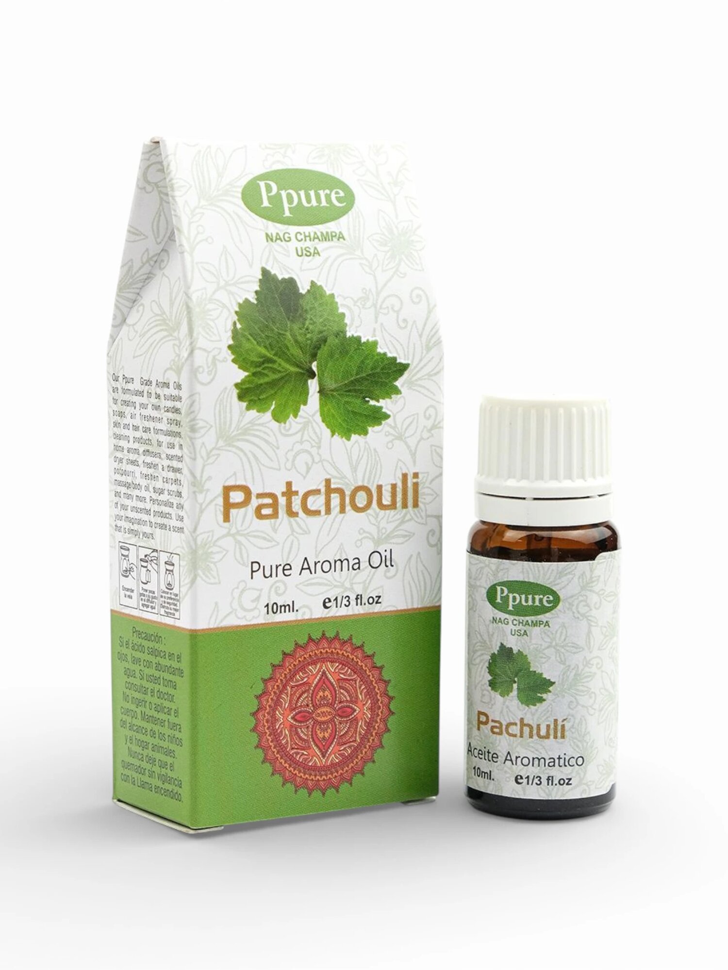 PATCHOULI Pure Aroma Oil, Ppure (пачули чистое ароматическое масло, Ппьюр), 10 мл.