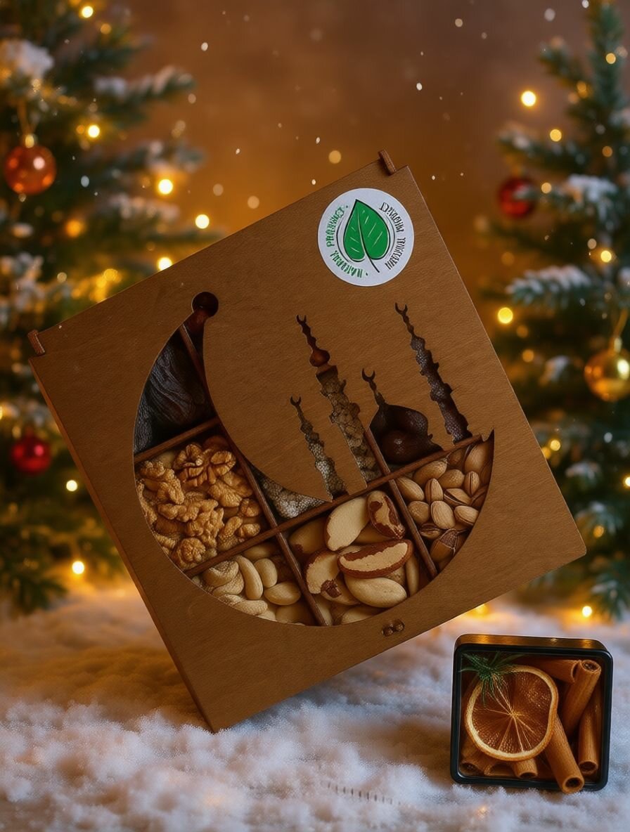 Ореховый набор в подарочной упаковке 6 в 1, подарок на новый год