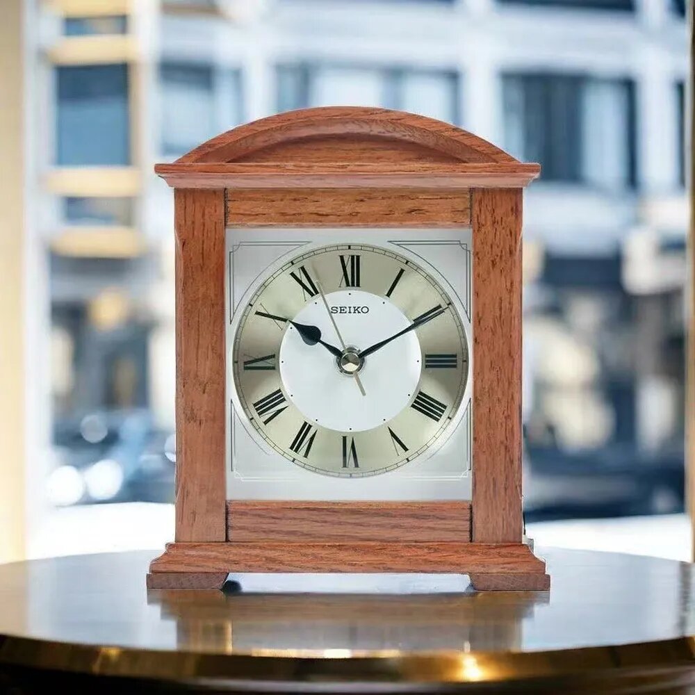 Настольные часы Seiko Ретро настольные настольные часы, Дерево, Коричневый — фото 1