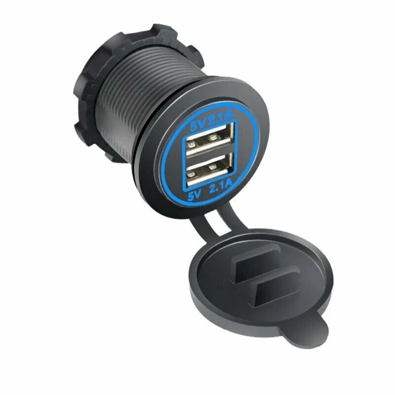 USB-розетка для авто и лодок, Синий