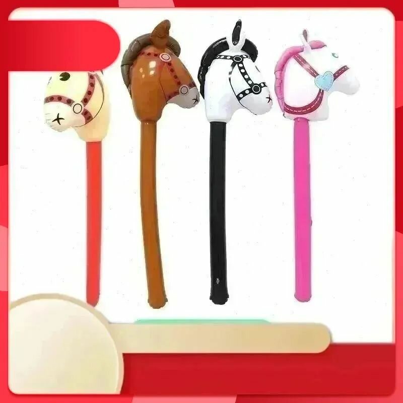 Надувная игрушка-палка с головой лошади 4 шт,