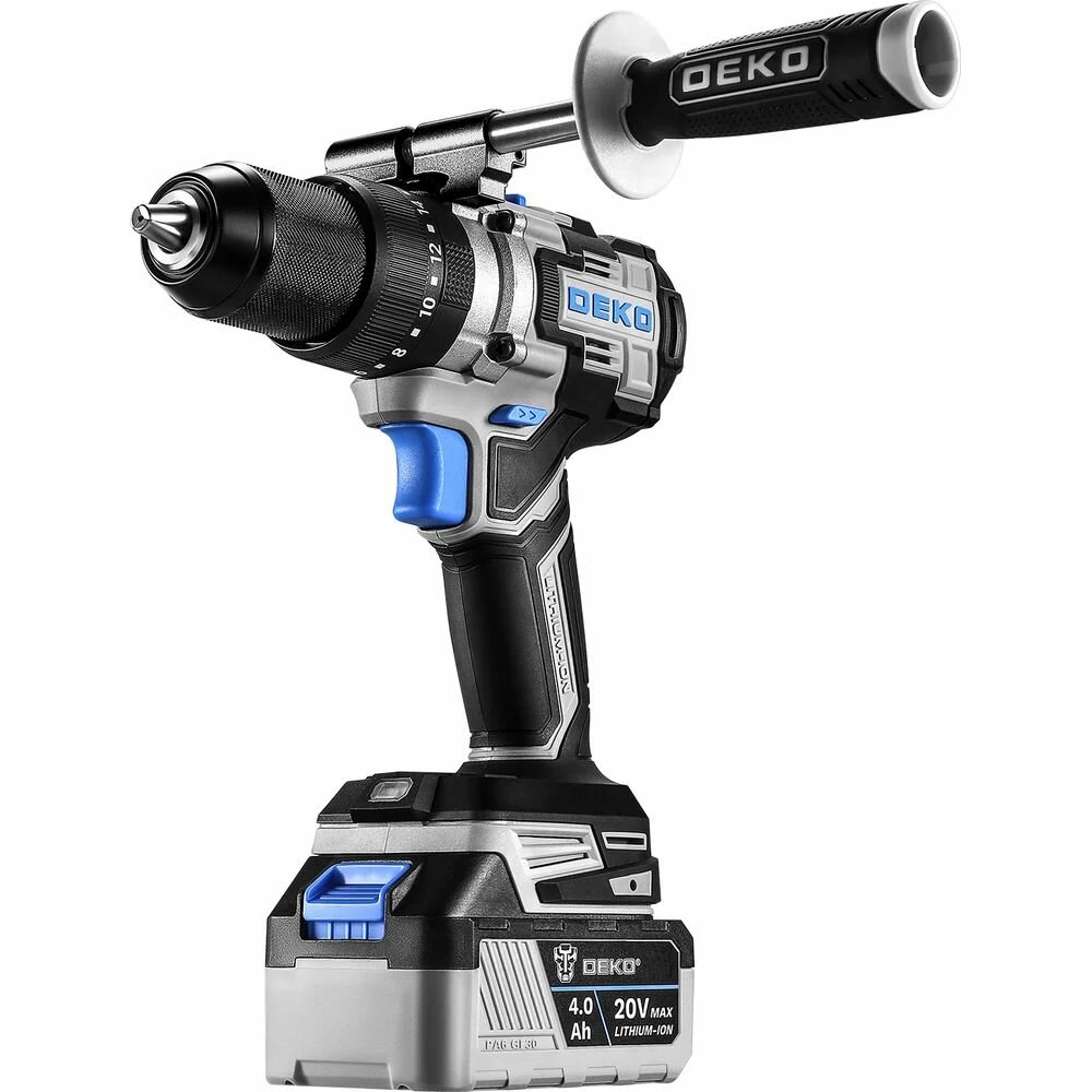 Аккумуляторная ударная бесщеточная дрель-шуруповерт DEKO DKCID20 PRO в кейсе, 20 В, 135 Нм, 2x4.0 Ач 063-4437
