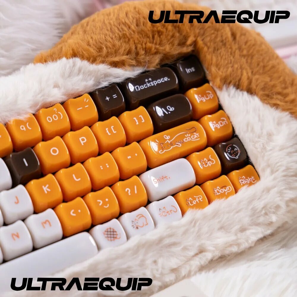 Кейкапы для механической клавиатуры - ULTRAEQUIP Набор "Фиолетовый Кристалл": 148 шт, Фиолетовые Кристаллические, Матовые Полупрозрачные, Профиль Cherry, 4-Боковая Высокая Прозрачность, для MX Switch