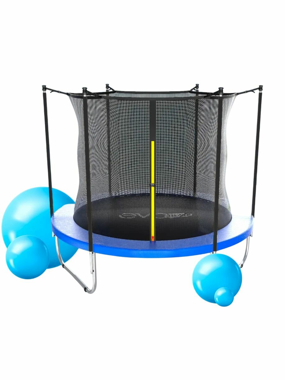 Батут каркасный EVO JUMP Just Inside 8ft blue с защитной сеткой, диаметр 244 см