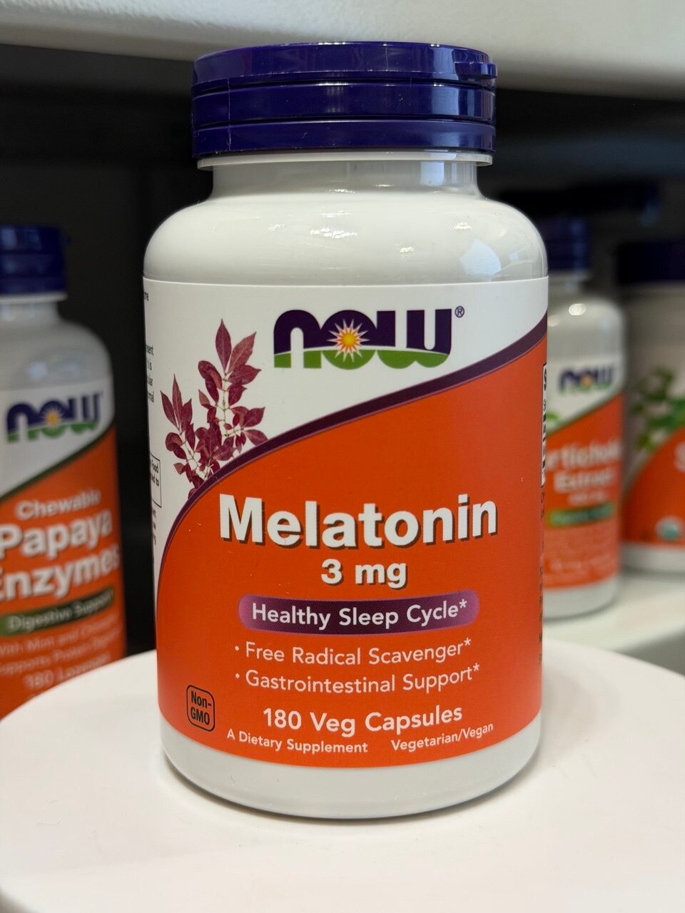 NOW Melatonin 3 mg, 180 капсул