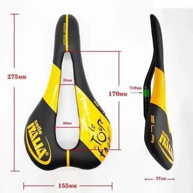 Samana Italia SLR Tekno Flow Седло из карбона Желтый, YELLOW