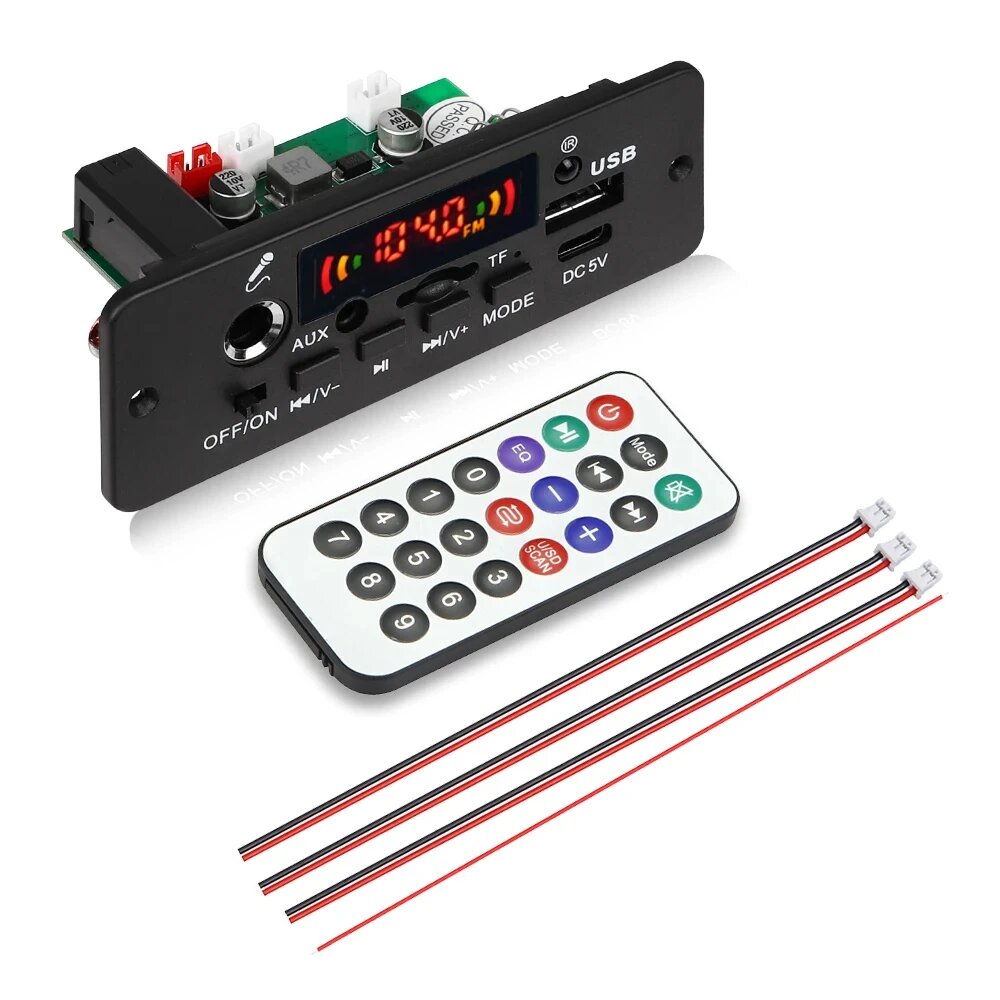 Цифровой Усилитель 10 Вт, Плата MP3-декодера, DC 5V, Bluetooth 5.0, FM С Поддержкой Микрофона, Автомобильный MP3-плеер