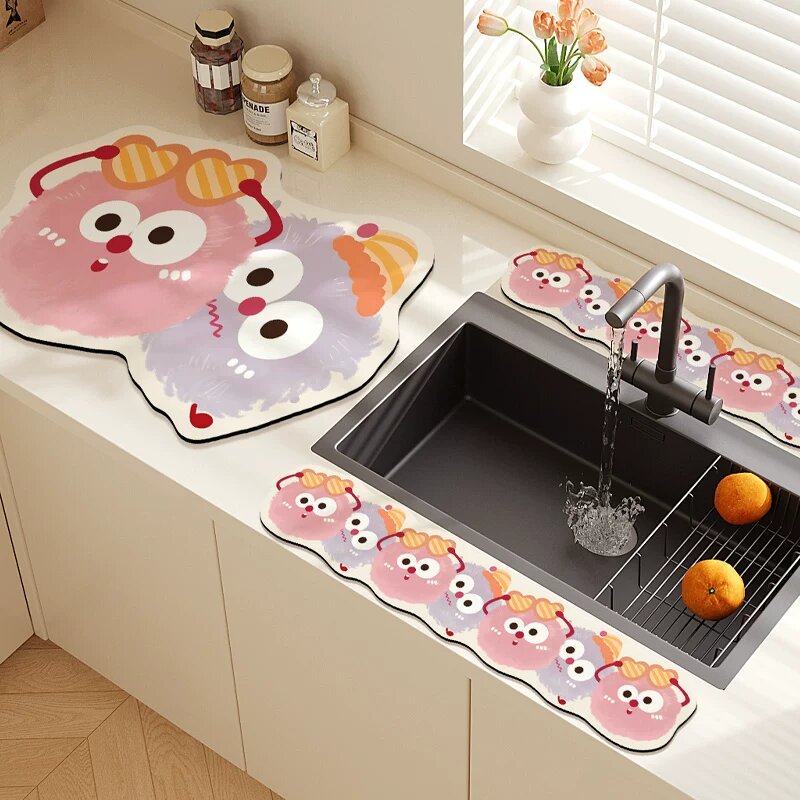 Эксплозия Сладость NH Серия Уникальная форма 35x56 см Поддон для кухонной мойки на раковину Впитывающий