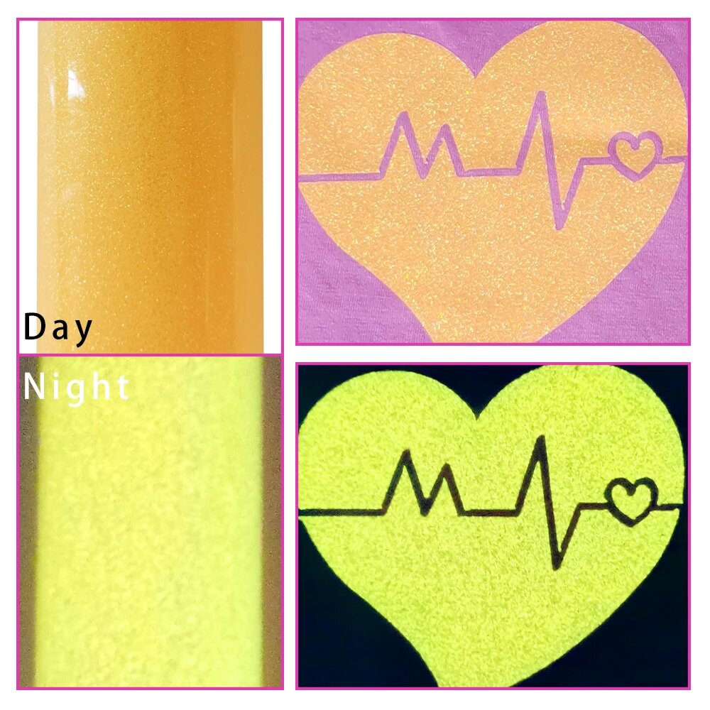 Светящаяся термотрансферная виниловая пленка 25x20 см Желтый, 25CMX20CM, E059