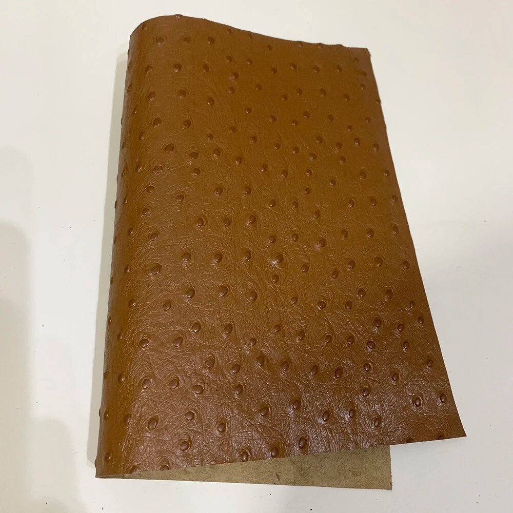 Кожа для сумок, карри, тиснение под страуса Коричневый, T210