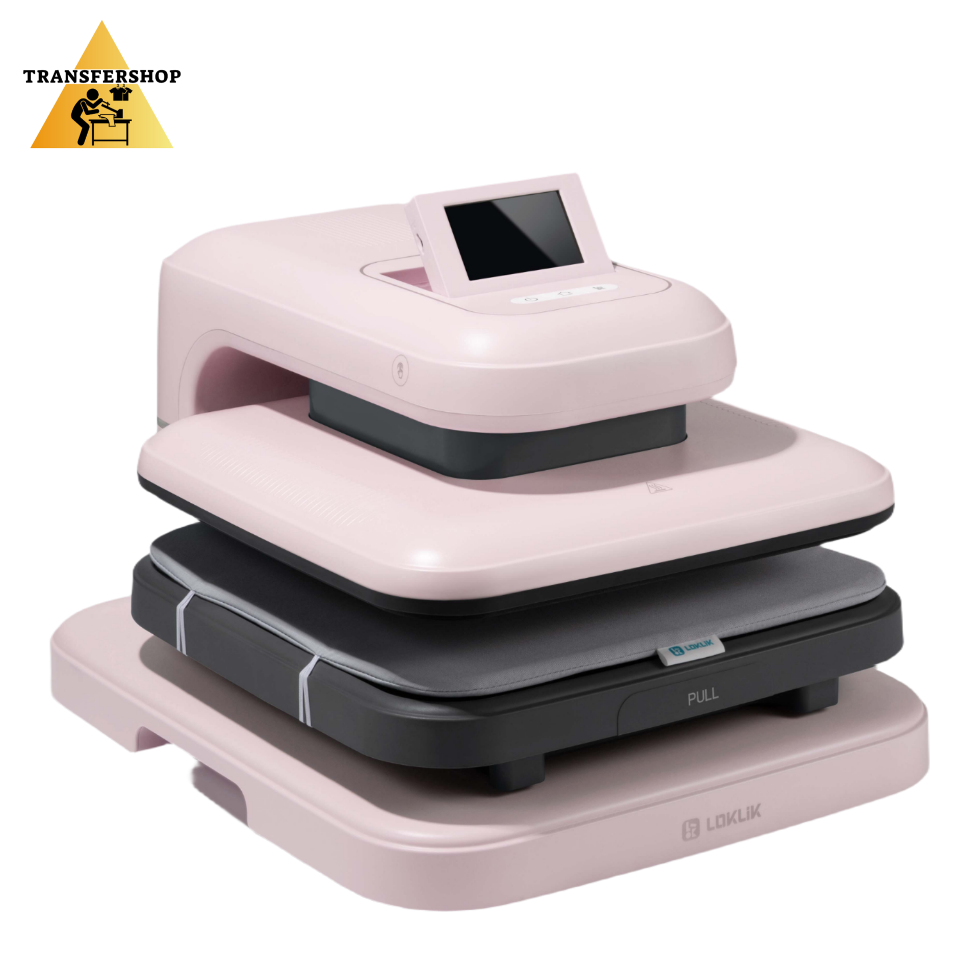 Термопресс авто 2 Розовый 38х38см LOKLiK плоский для сублимации, кожи, термопленки, дтф, DTF, для футболок, сублимации, ткани