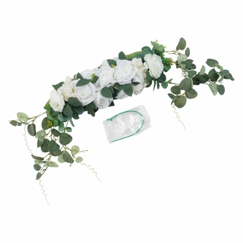 Гирлянда для украшения перемычки из искусственного цветка розы-белый