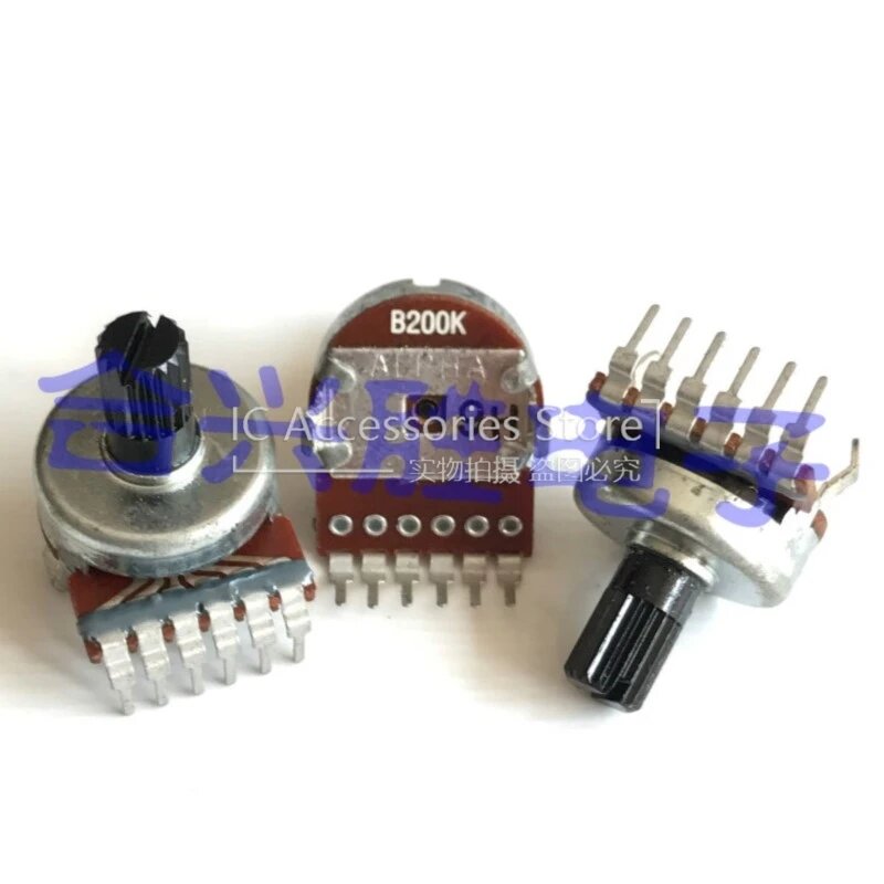 2 шт. 161 Тип B200K B204 Fever Sound Box Усилитель мощности Дуплексный потенциометр громкости 6-контактный цветочный вал Длина 10 мм