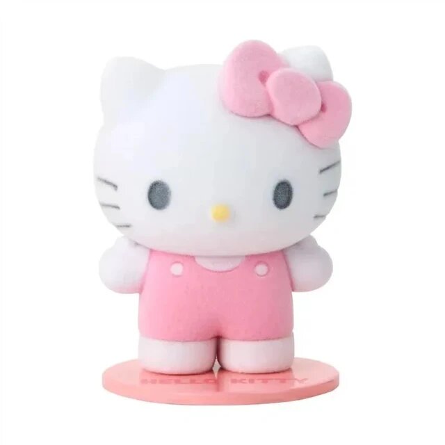 Новая кукла Sanrio Flocking Magnetic Doll Modeling Ornament Kitty Melody Kuromi Usahana Dopamine Plaid Anime Custom Model Kids Gift Toys,