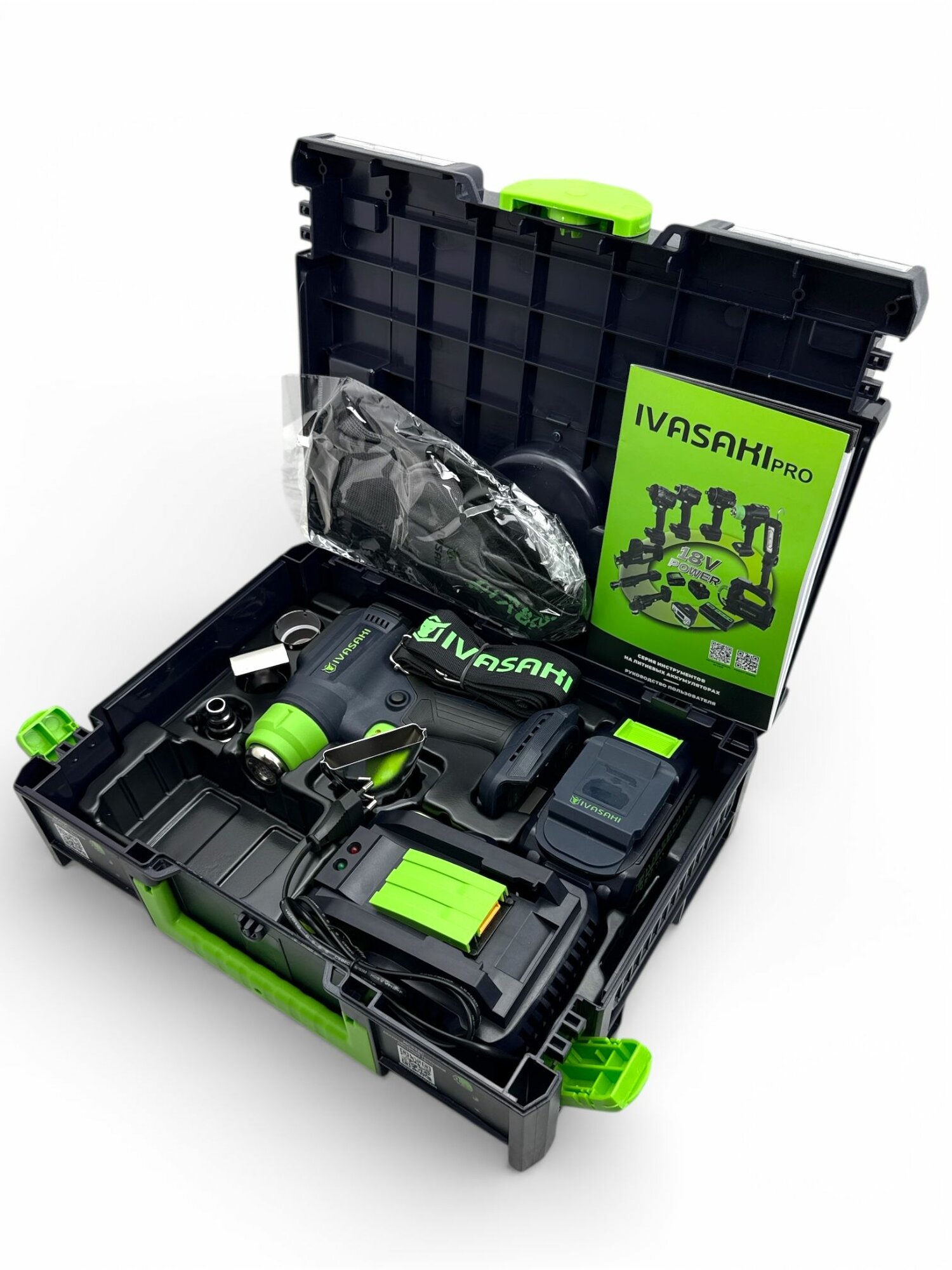 Фен строительный с регулировкой температуры 1АКБ 8ач 1зу 3ач