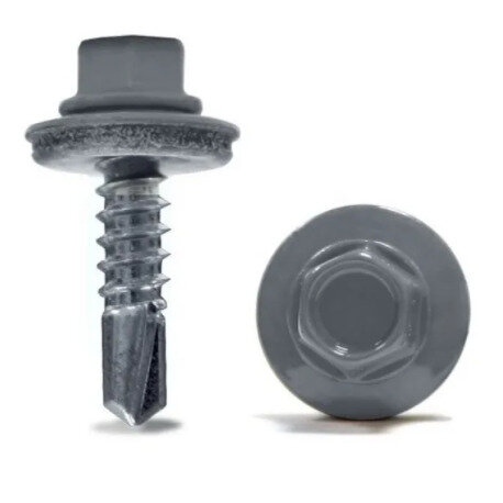 Саморез кровельный 5,5х19 мм, (250шт) RAL 7024 (Темно-серый)