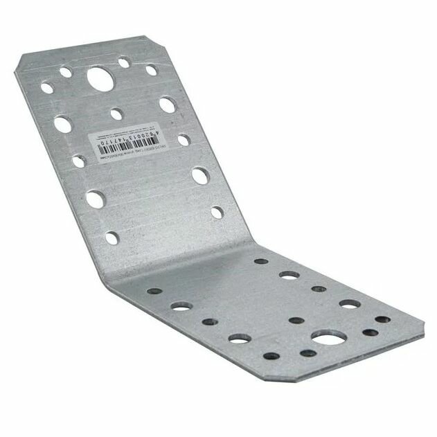 Крепёжный уголок 90х90х65х2 мм, под 135 градусов, оцинкованный (20шт)