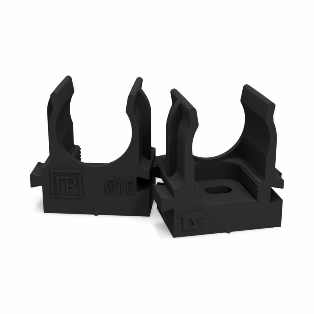 Крепеж-клипса для труб для прямого монтажа Промрукав черная в п д16 100 шт. PR13.0131