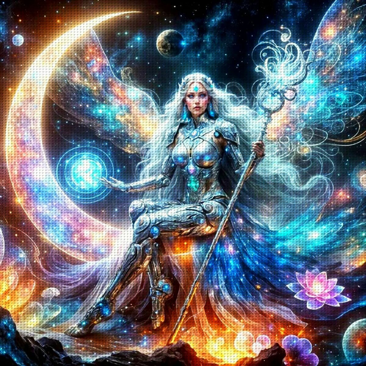 Эксклюзивный набор для вышивки Богиня луны, 30X30CM, 11CT