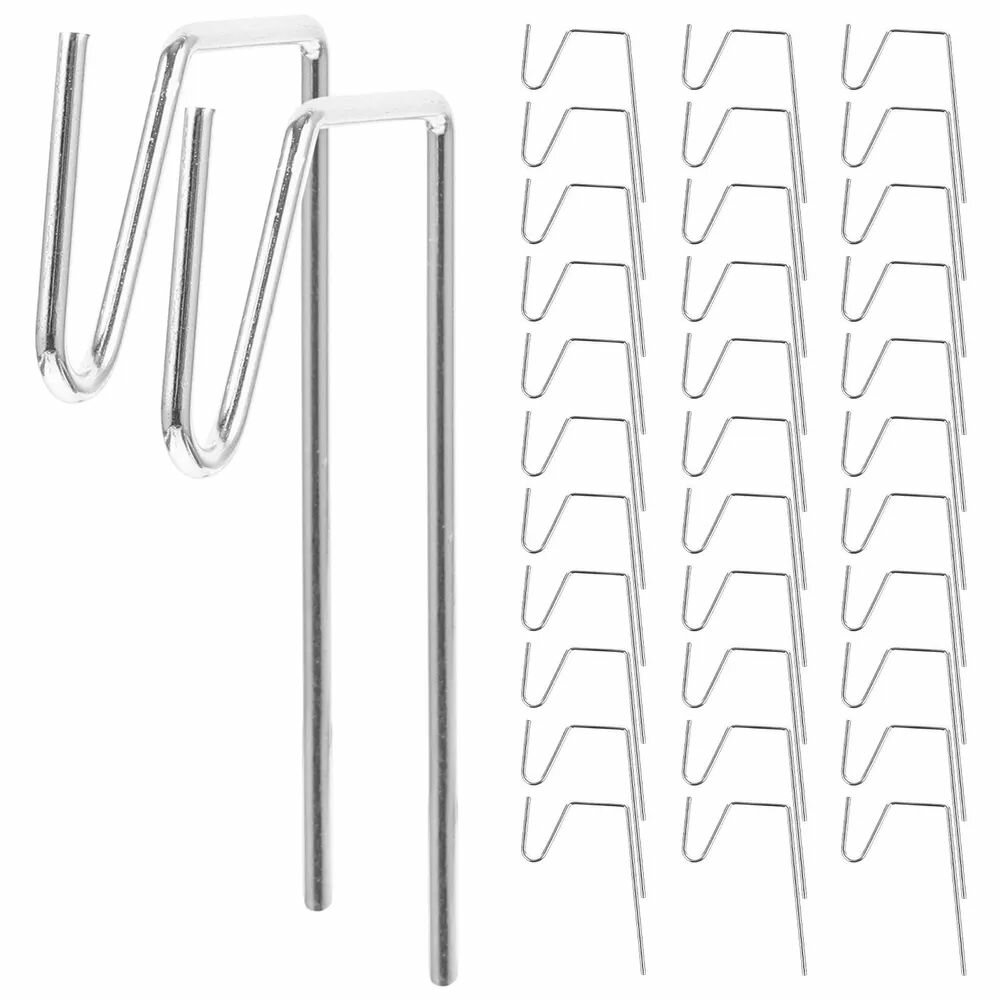 Крючки из металла для подвески рождественских гирлянд, серебристые, 50 штук